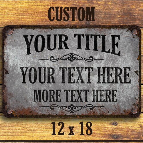 Custom Aged Steel With Rusty Appearance Metal Sign - Etsy