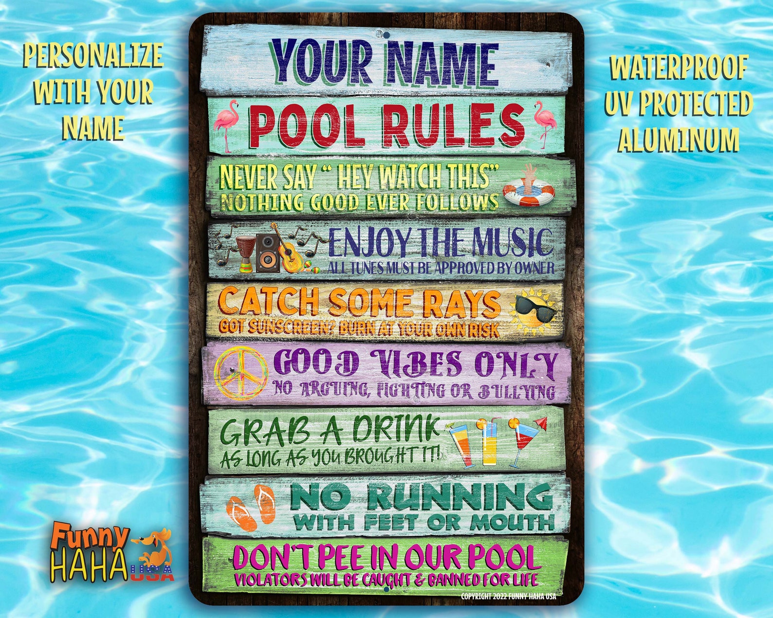 Personalized Pool Rules Sign Funny Swimming Decor Pool Bar Outdoor ... Personalized Pool Rules Sign Funny Swimming Decor Pool Bar Outdoor ...