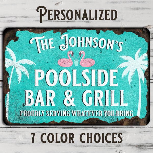 Poolside Bar and Grill Sign - Etsy