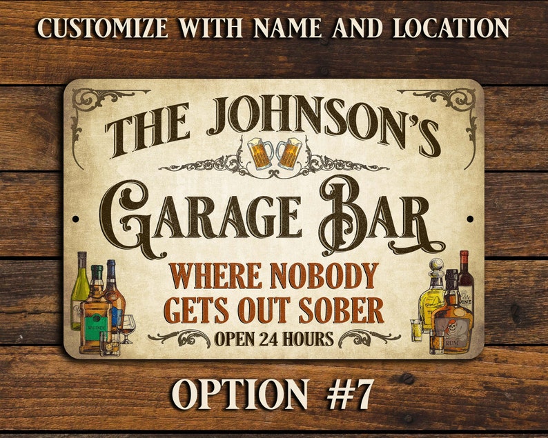 Vintage Metal Bar Sign Custom Pub Sign Personalized Bar - Etsy