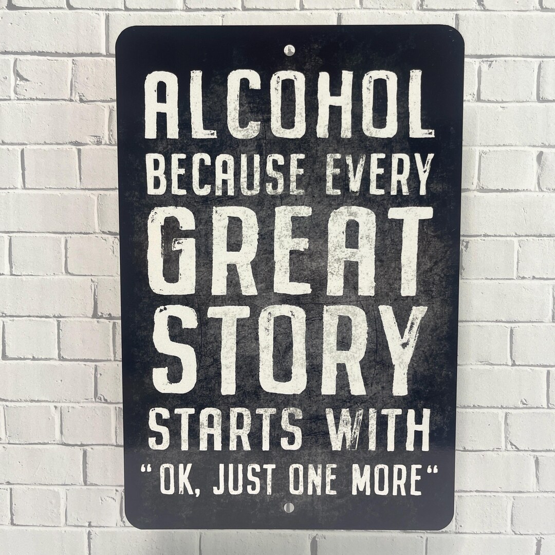 Funny Bar Sign for Home Bar or Man Cave, Vintage Design Black Aluminum ...