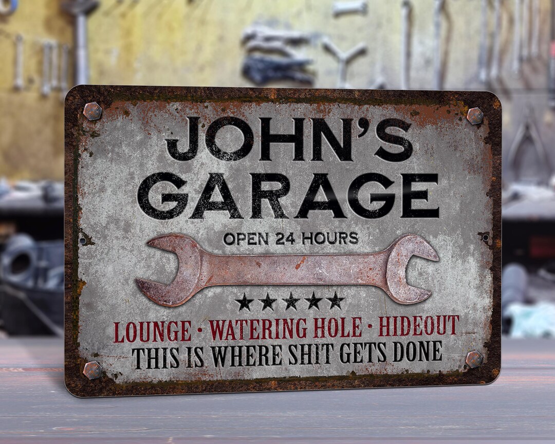 Garage Sign | Custom Garage Sign | Workshop Sign | 5 Star ...