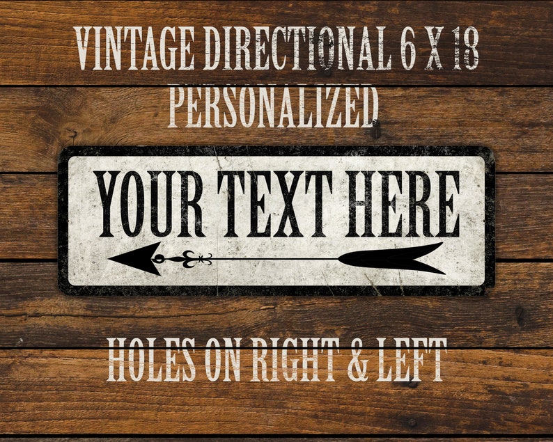 Custom Directional Metal Street Sign With Rustic Weathered - Etsy