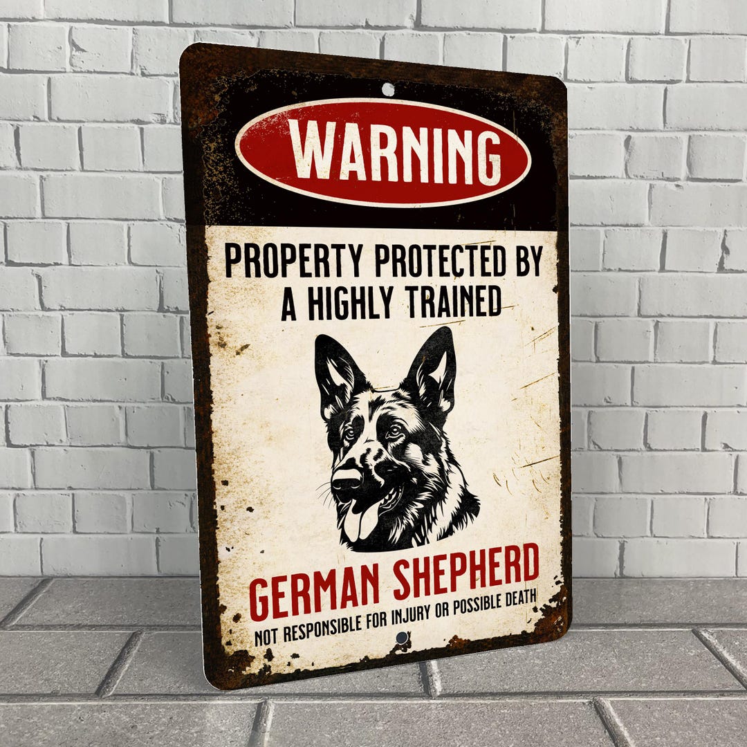 Custom Breed Beware of Dog Sign: Property Protected Aluminum Metal Sign ...