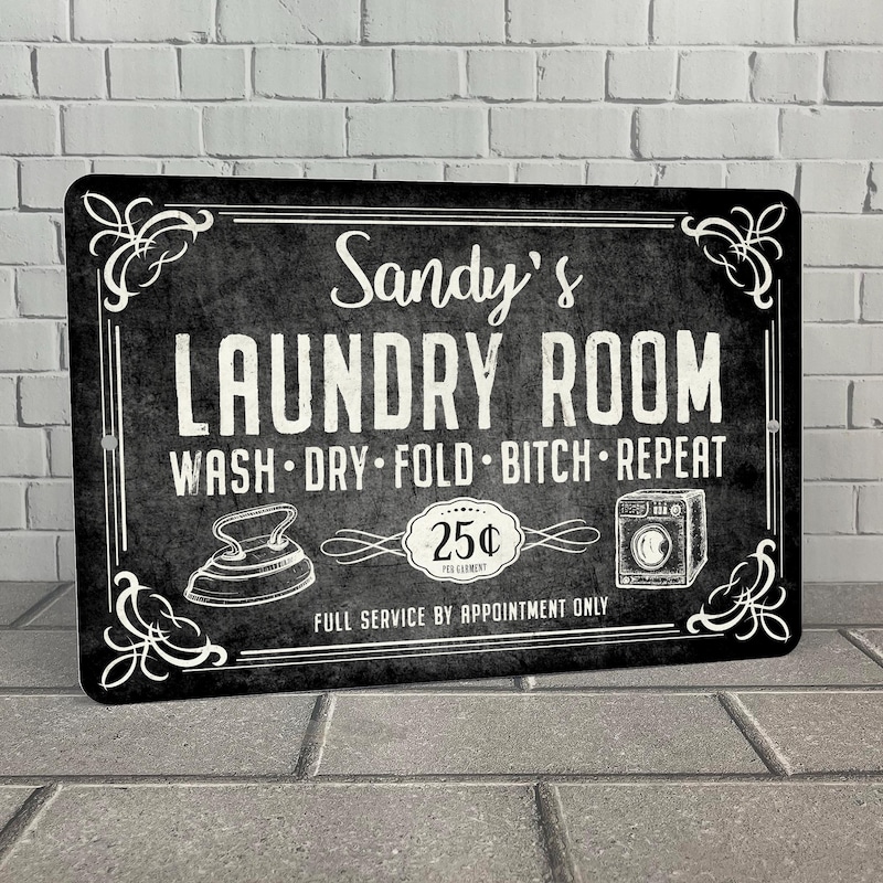 Vintage Laundry Sign - Etsy