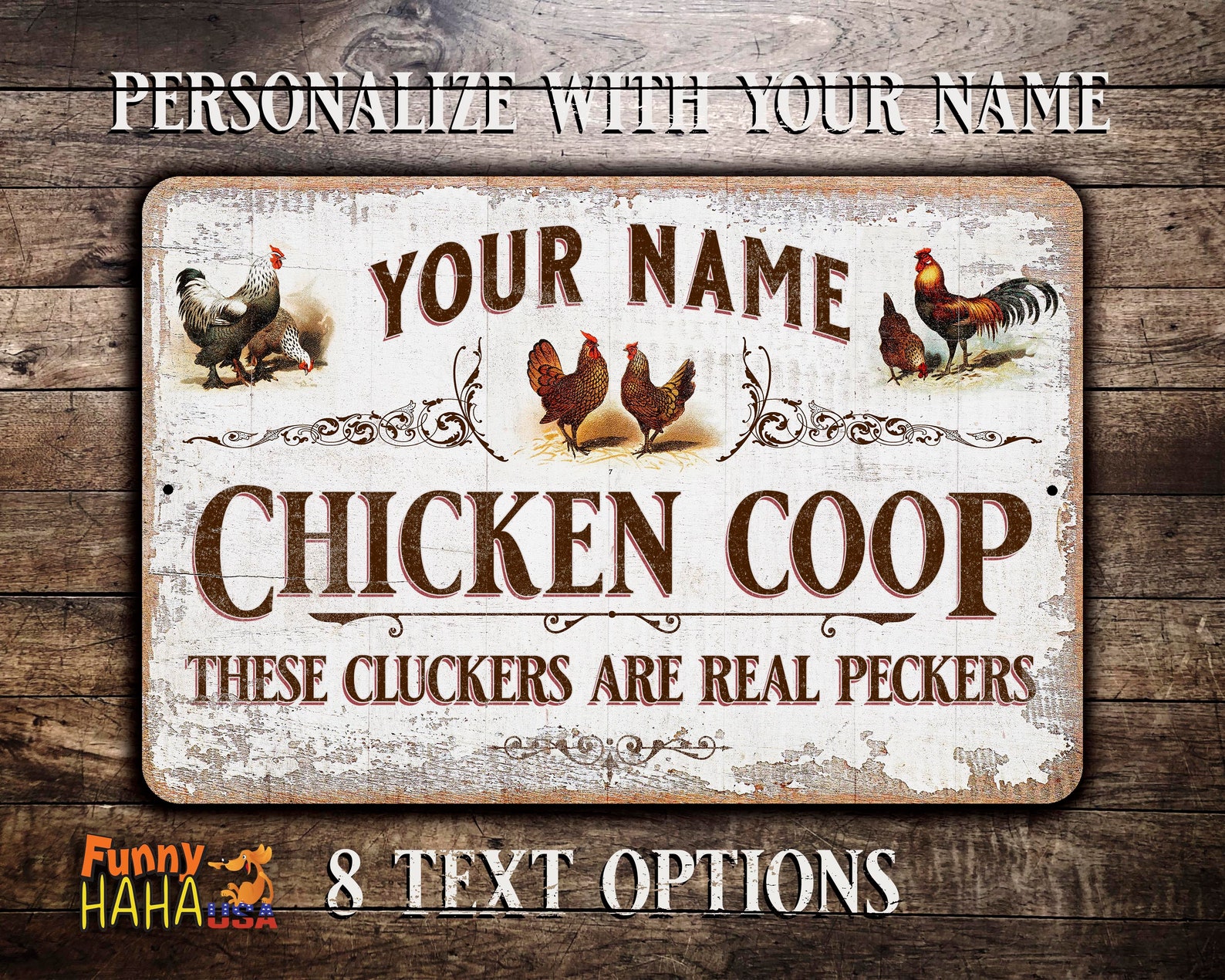 Chicken Coop Sign Personalized Vintage Design - Etsy