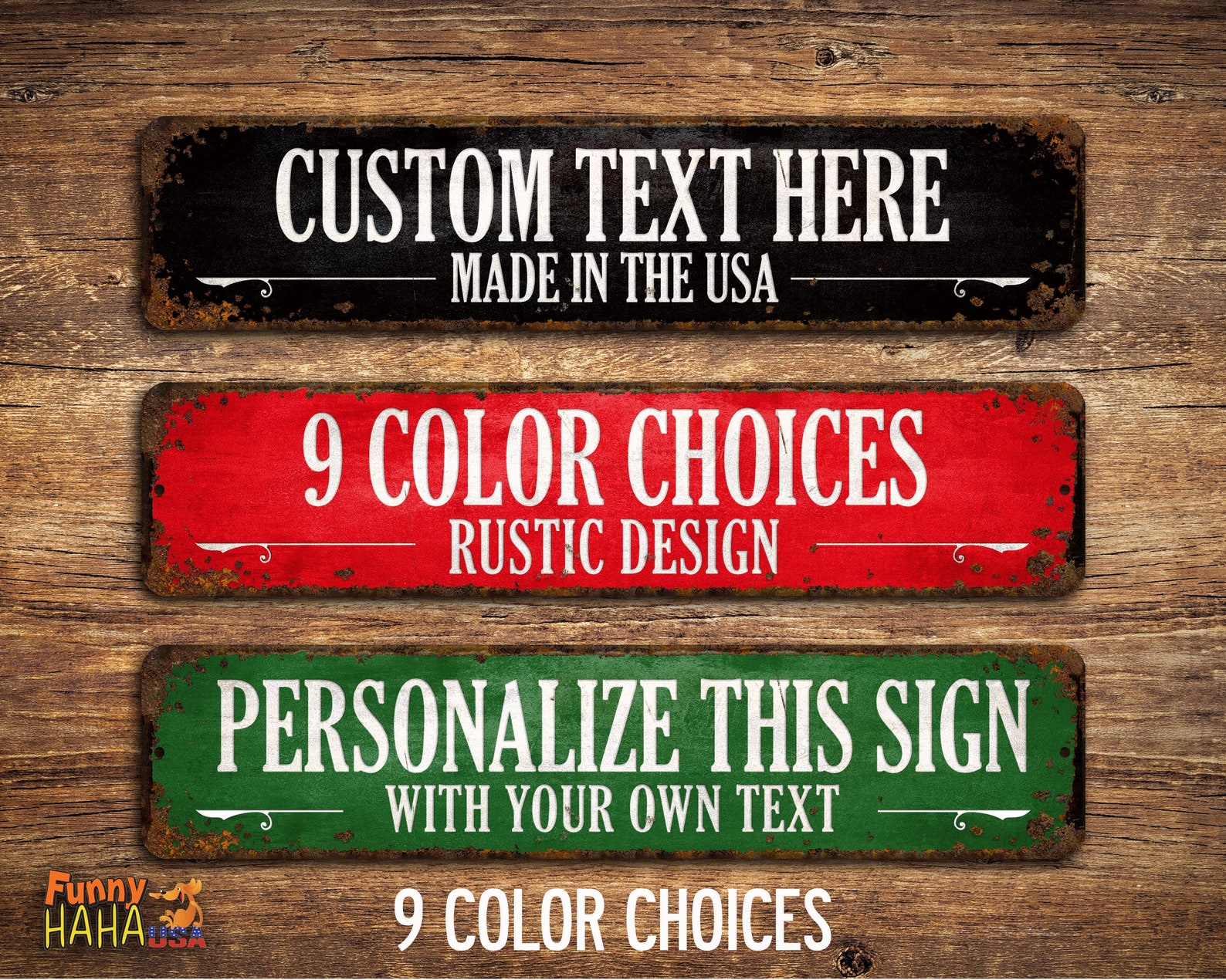 Street Sign Custom Color Rusted Metal Look Double Line Sign - Etsy