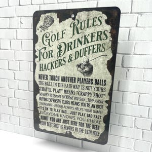 Funny Golf Rules Metal Sign: Man Cave Decor - Etsy