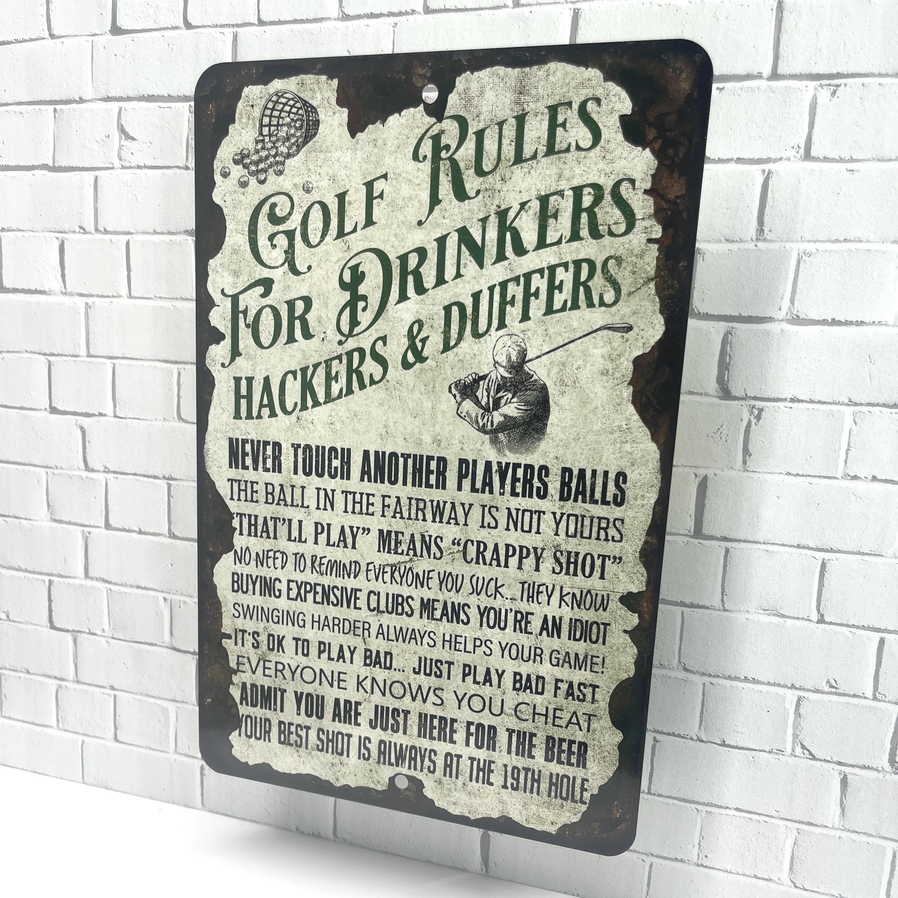 Funny Golf Rules Metal Sign: Man Cave Decor - Etsy