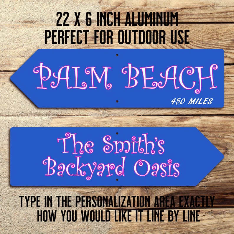 Personalized Beach House Directional Sign: Tropical Outdoor Decor - Etsy