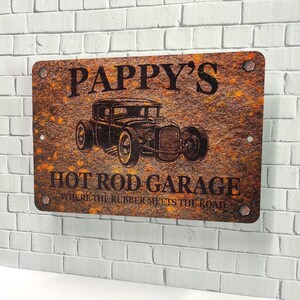 Custom Rusty Design Hot Rod Garage Metal Sign - Etsy