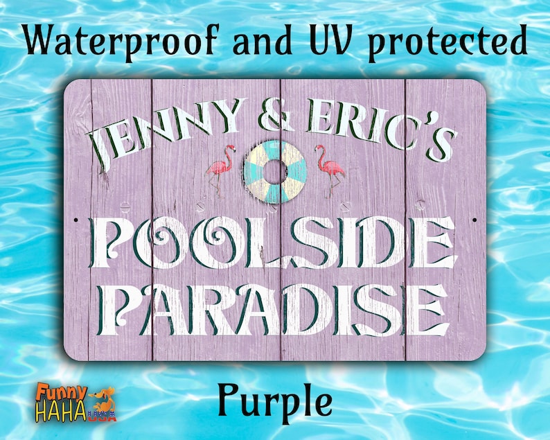 Pool Sign Poolside Paradise Sign Personalized Pool Sign - Etsy