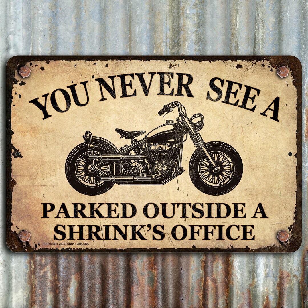 Motorcycle Sign Biker Garage Metal Sign Gift for Bikers Father's Day ...
