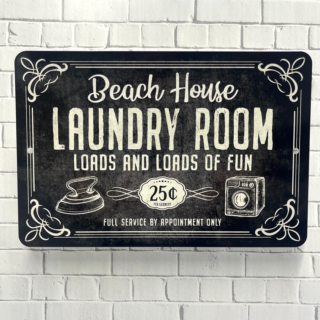 Vintage Black Laundry Room Metal Sign - Etsy