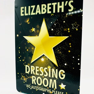 Custom Dressing Room Door Sign | Brown and Gold Metal Sign - Etsy