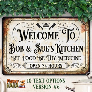 Custom Kitchen Sign | Personalized | Vintage Design - Etsy