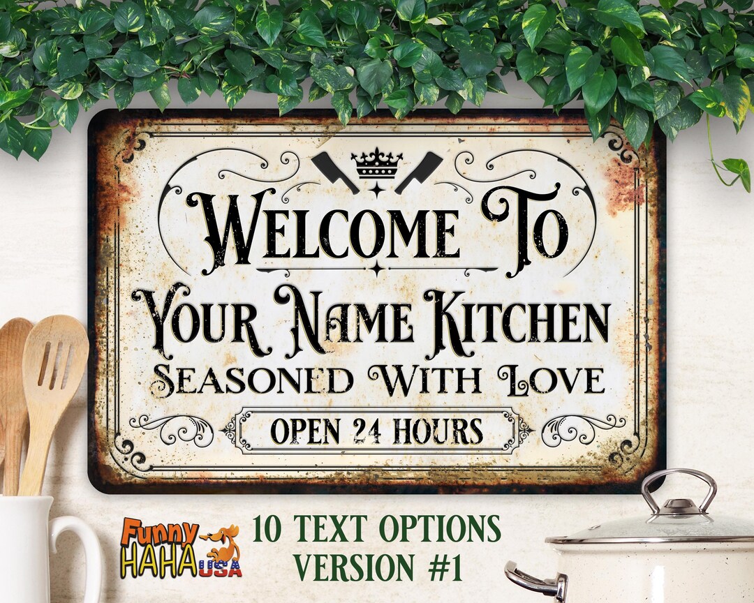 Custom Kitchen Sign Personalized Vintage Design - Etsy