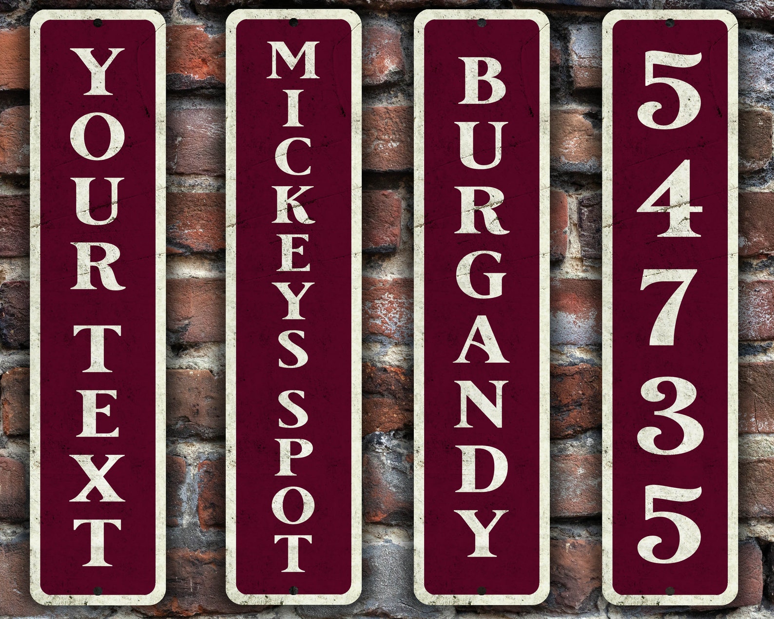 Custom Vertical Sign Vintage Design 6 Color Choices - Etsy