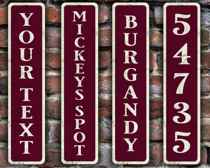 Custom Vertical Sign Vintage Design 6 Color Choices - Etsy