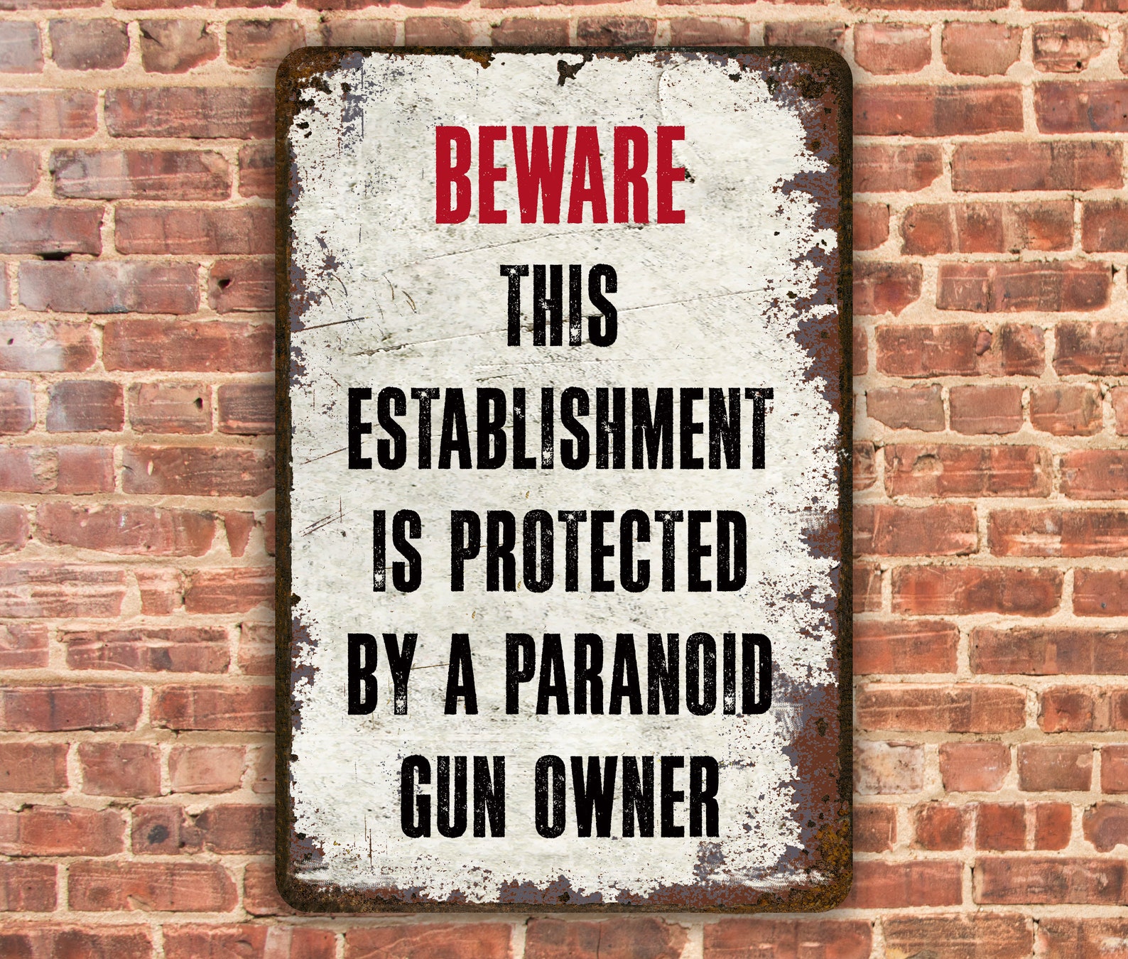 Custom White Rusty Metal Sign Your Text 12 X 18 - Etsy