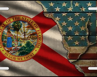 Florida Flag License Plate - Etsy