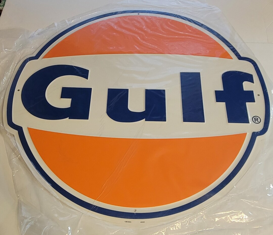 Gulf Oil Die Cut Repro Embossed 24 Inch Metal Circle Sign - Etsy