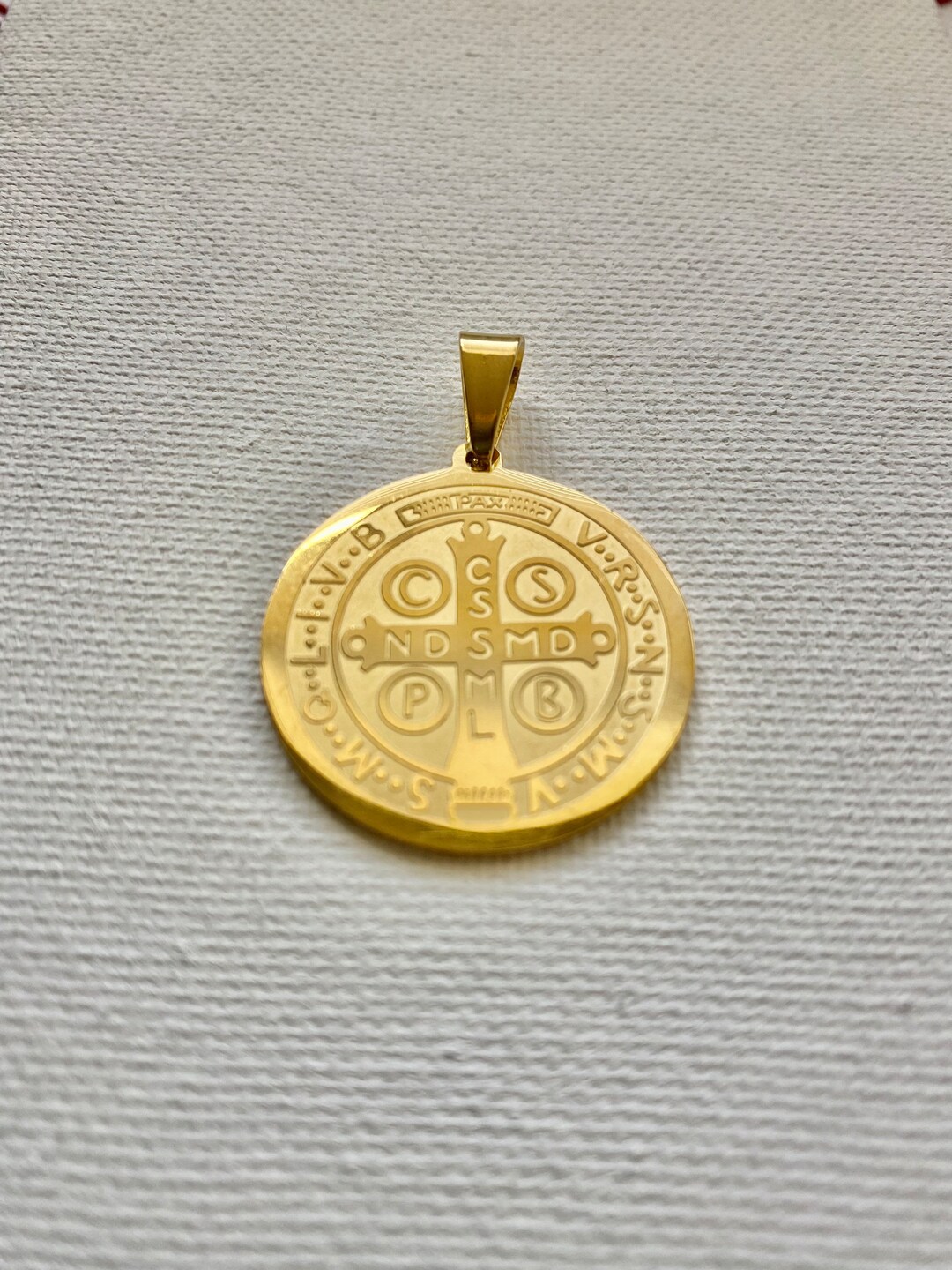 San Benedict Medal, St Benedict Round Medals, Stainless Steel St ...