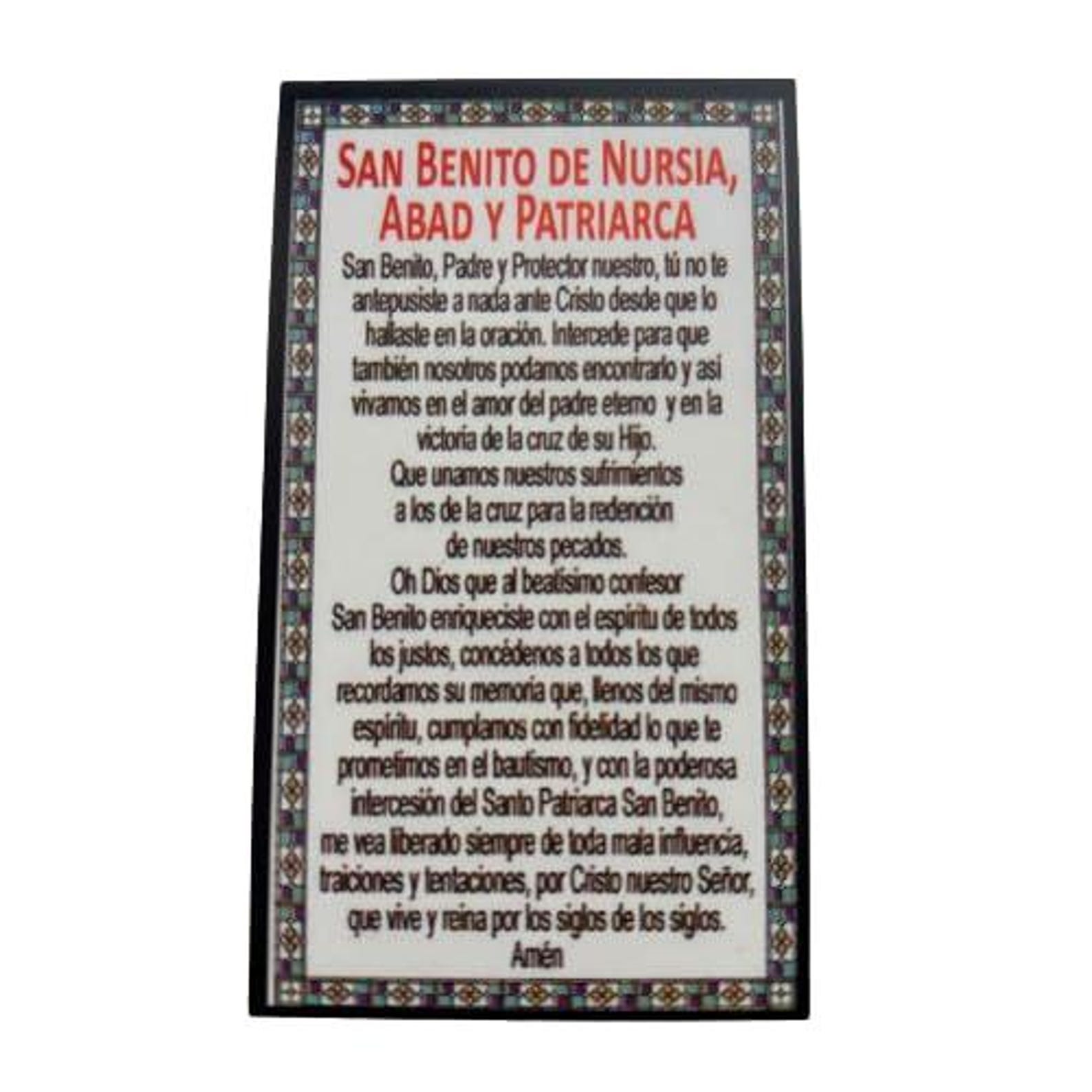 Saint Benedict, San Benito, Saint Benedict Religious Holy Card With ...
