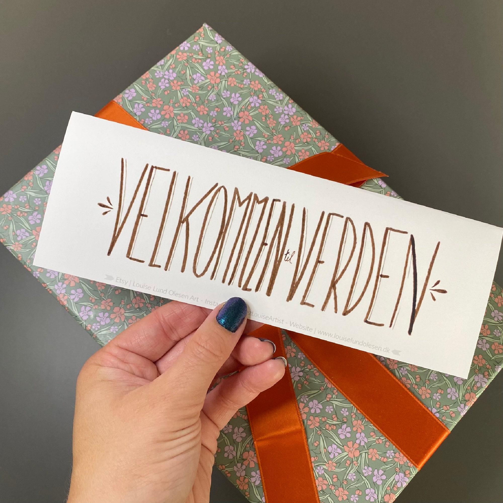 VELKOMMEN Til Verden Skildpadde Danish Greeting Card for - Etsy