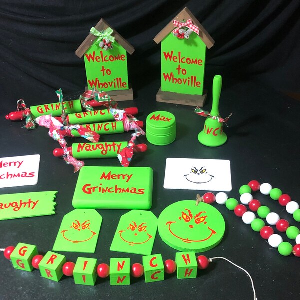 Wooden Grinch - Etsy