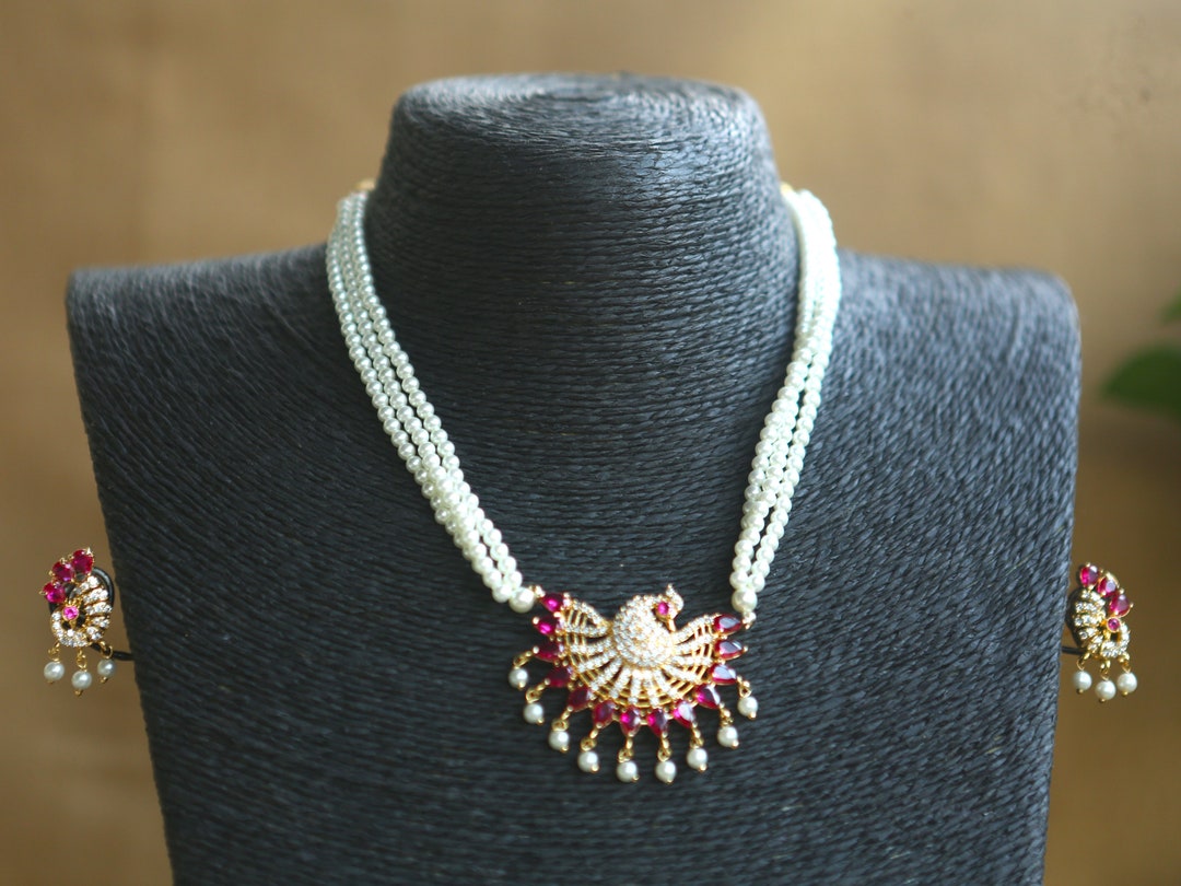 Traditional Indian Jewellery Mor Tanmani Set Pearl - Etsy