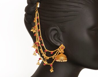 Jhumka With Chain - Etsy