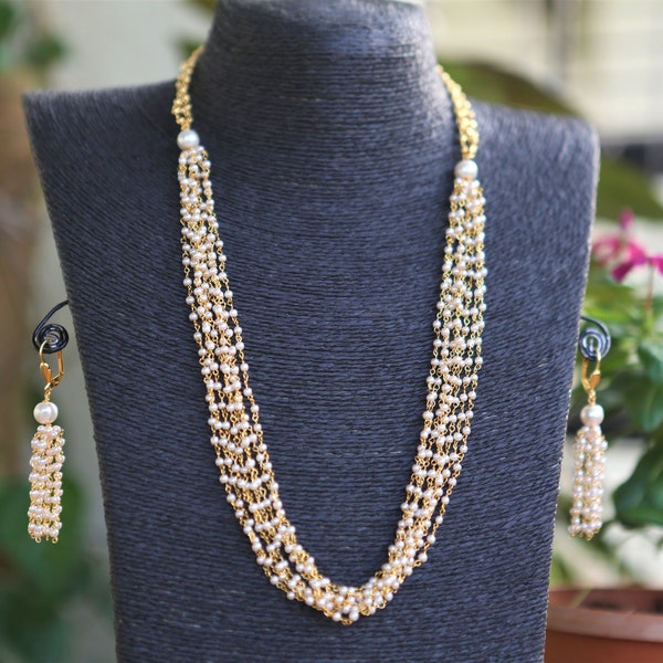 Long Pearl Necklace - Etsy