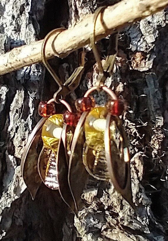 Cicada Earrings Interpretive Design Insect Jewelry Nature - Etsy