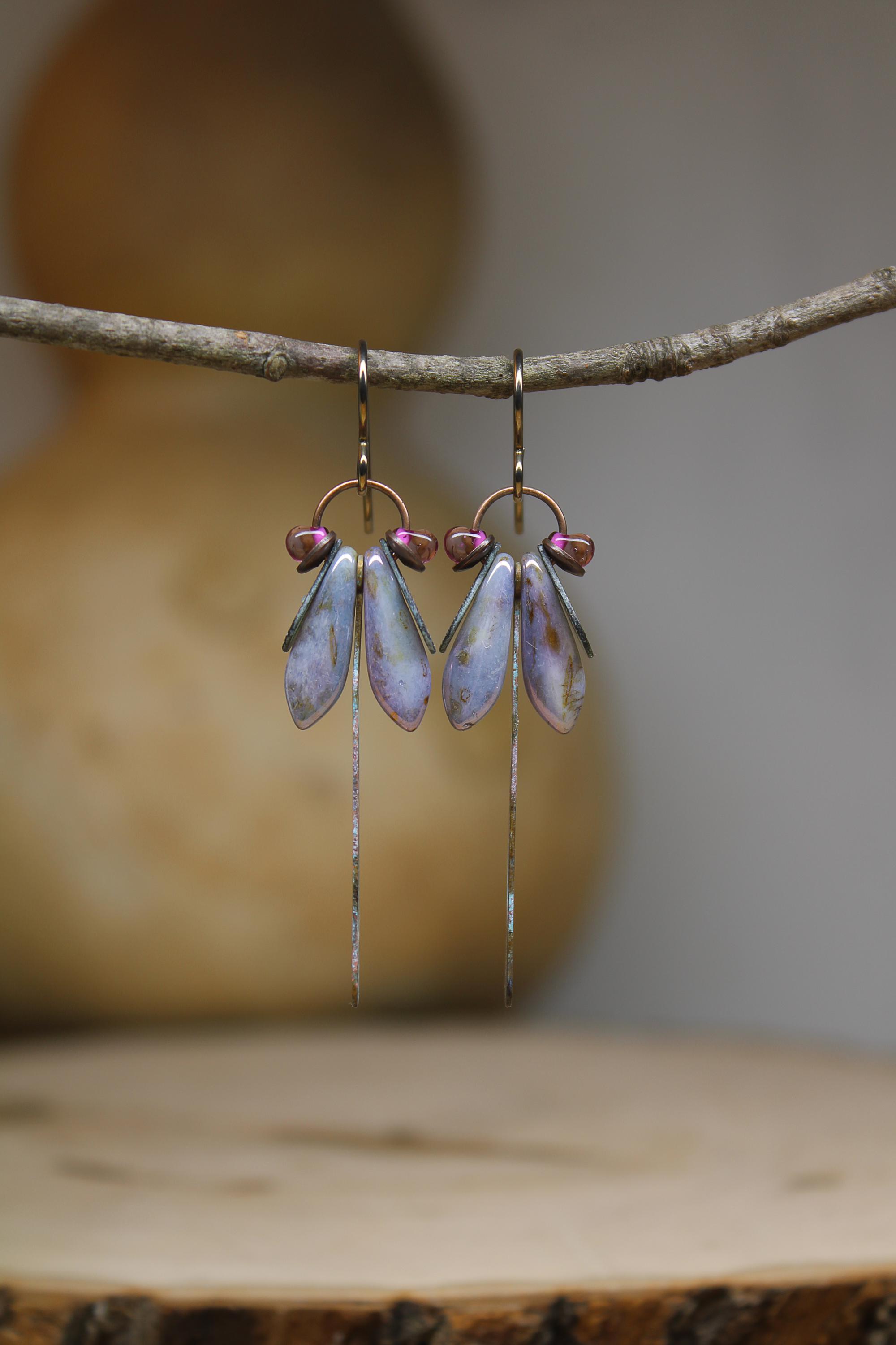 Lavender Dragonfly Dangles * Original Composition by Firefly Earth and ...