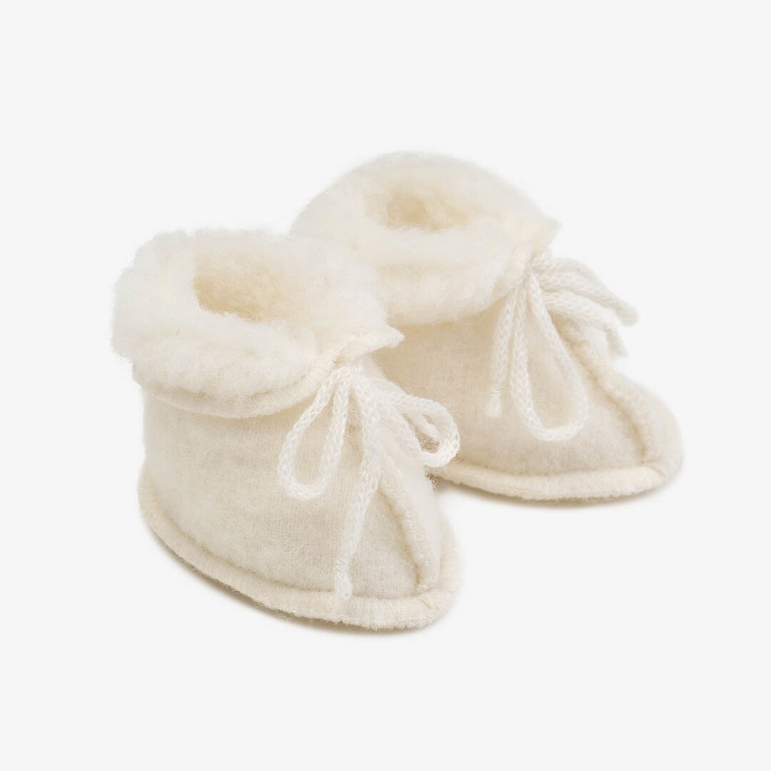 Merino Wool Baby Booties White Color Baby Booties Perfect - Etsy