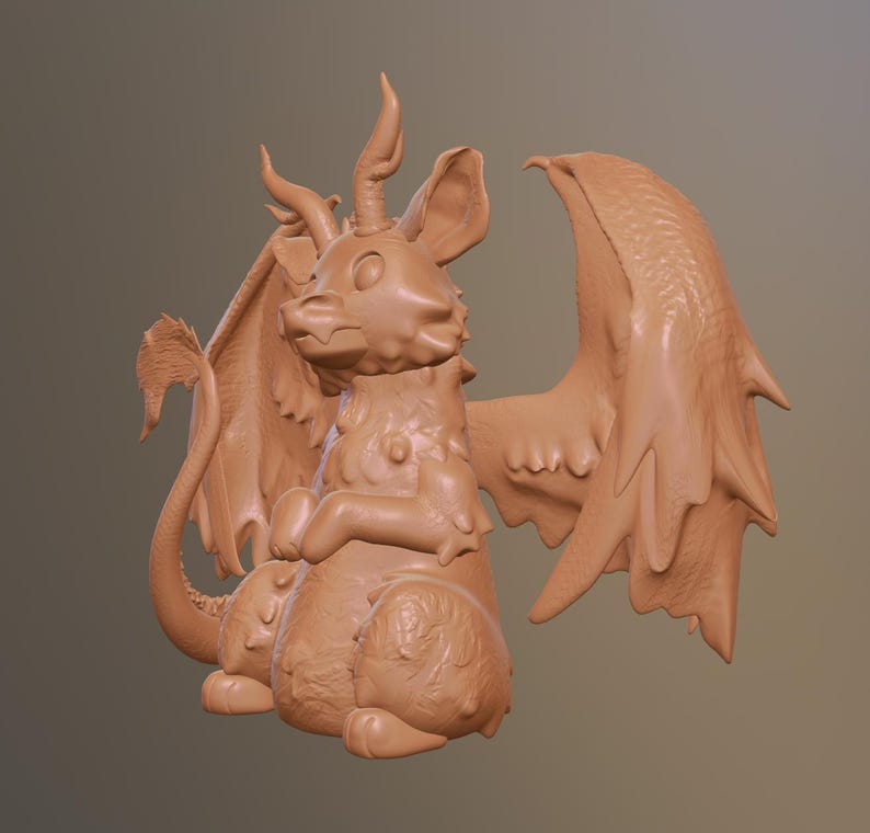 Cute Kawaii DRAGON Fantasy. File Stl, Glb, Ply, Obj. File per La Stampa 3d. Modello Digitale. - Etsy