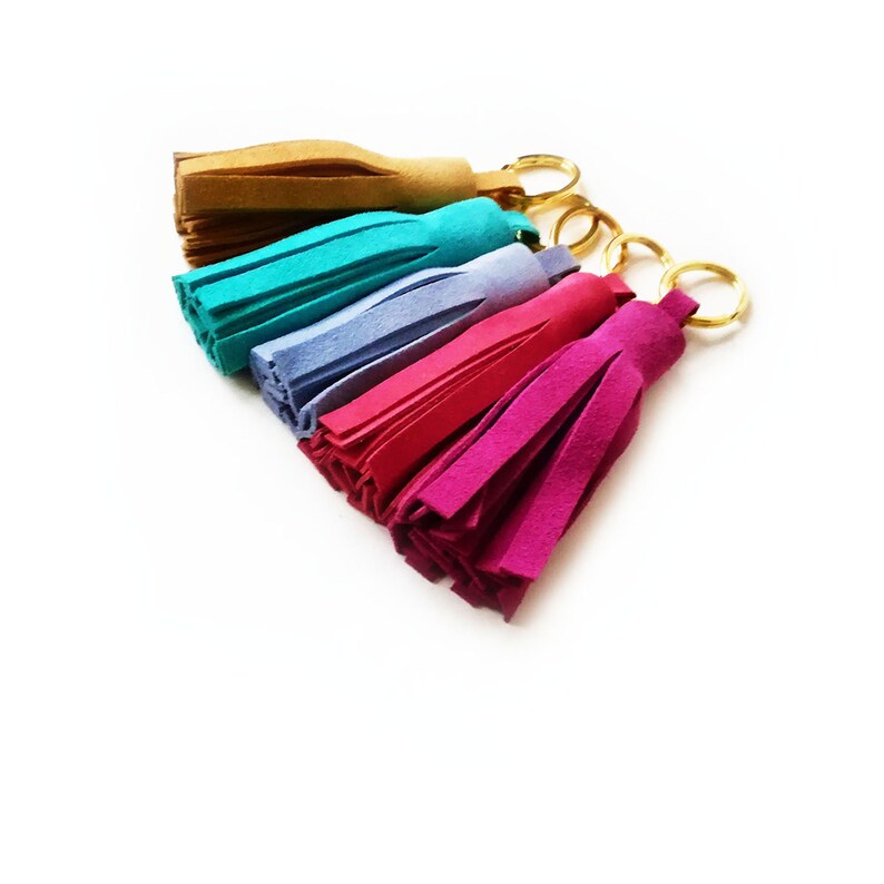 Tassel Keychain Leather, Couples Keychain Set, Leather Key Chain or ...
