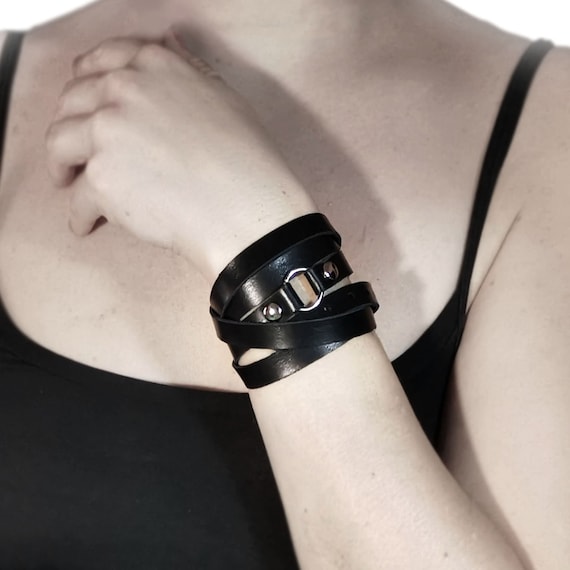 Leather Wrap Bracelet or Black Leather Cuff Leather Bracelets for Women as Long Distance Best Friend Gift Etsy Canada