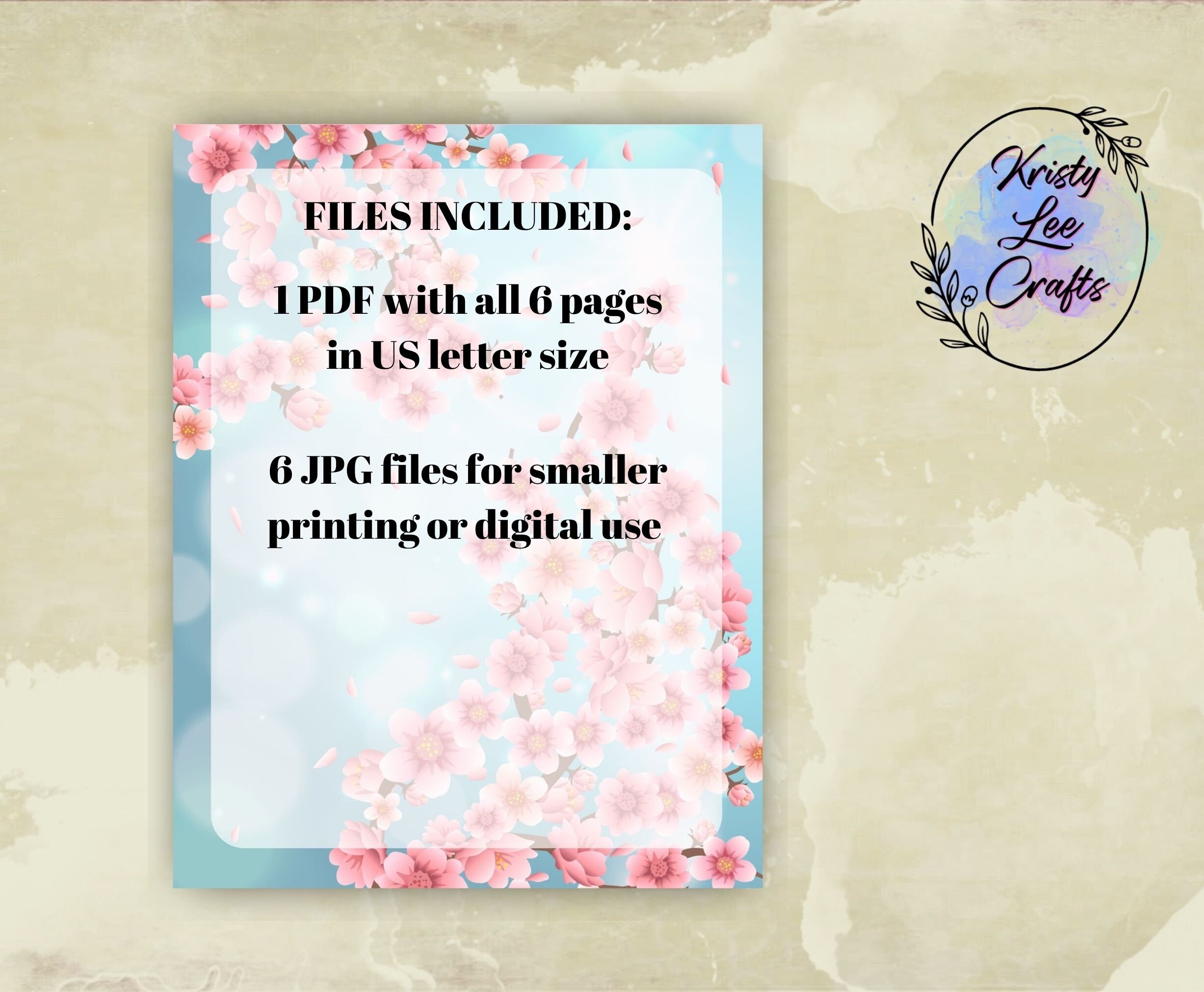 Printable Stationary Set US Letter Size PDF Instant Download - Etsy