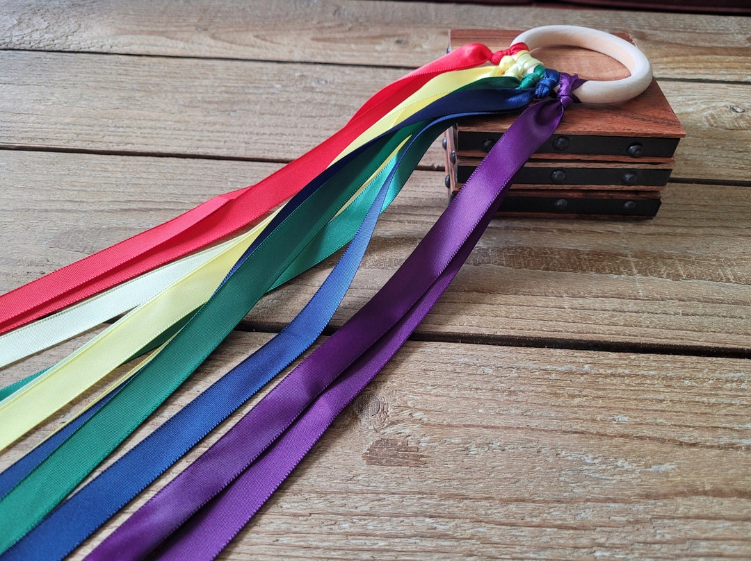 Toddler Ribbon Kite: Rainbow Dance Toy, Montessori Gift - Etsy