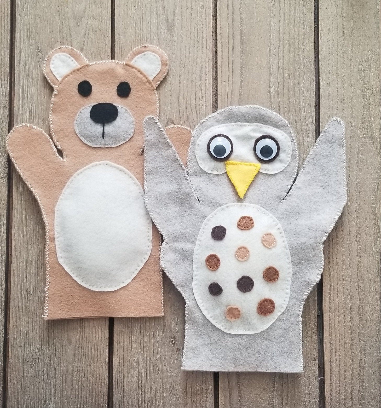 Puppet Set Woodland Puppet Set Puppet Gift Owl Puppet Bear - Etsy UK