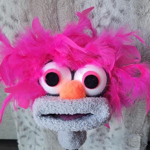 Fuzzy Sock Puppet, Crazy Hair Puppet, Girl Hand Puppet, Pink Sock ...