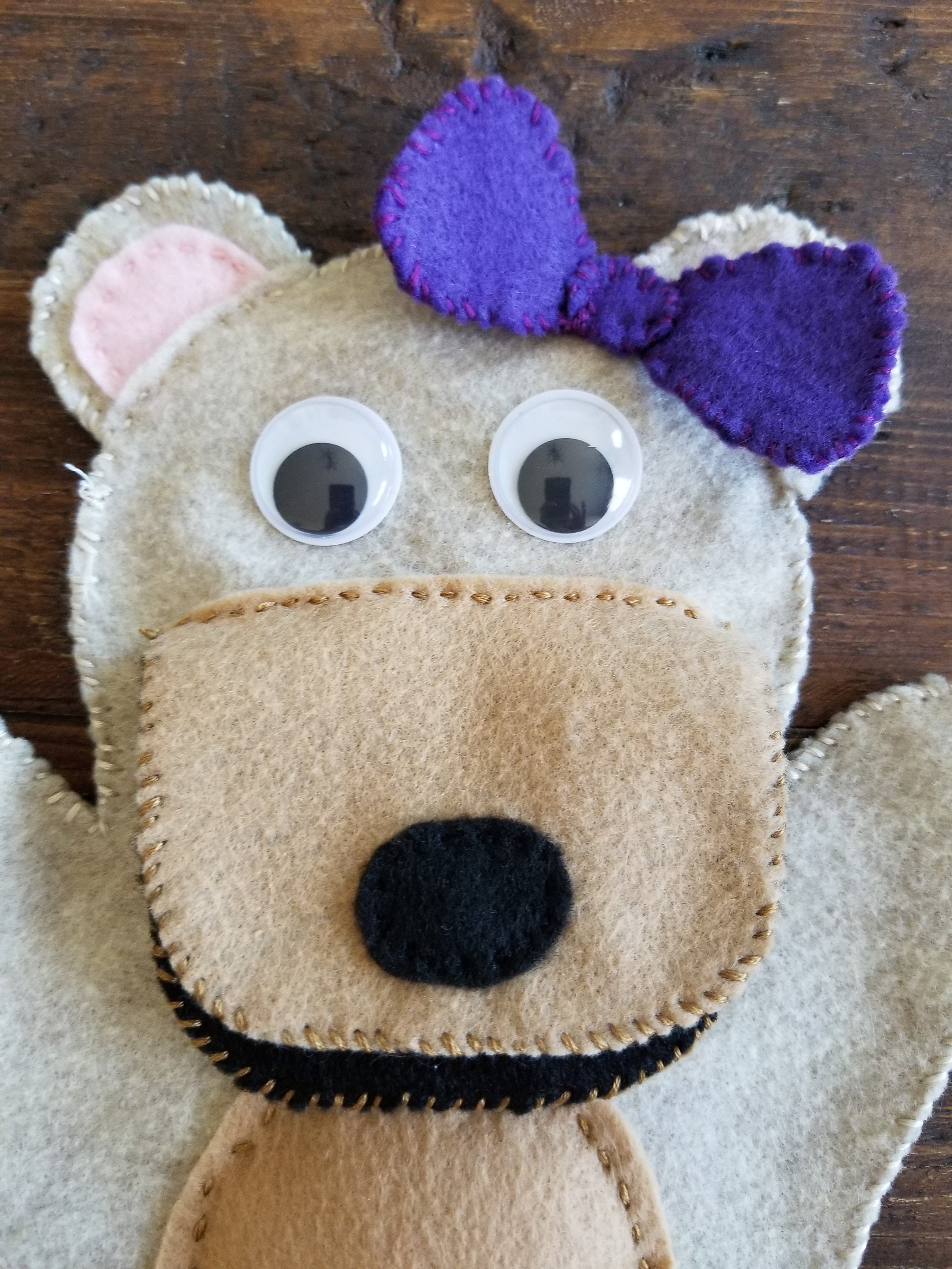 Bear Hand Puppet Bear Puppet Felt Hand Puppet Kid's | Etsy