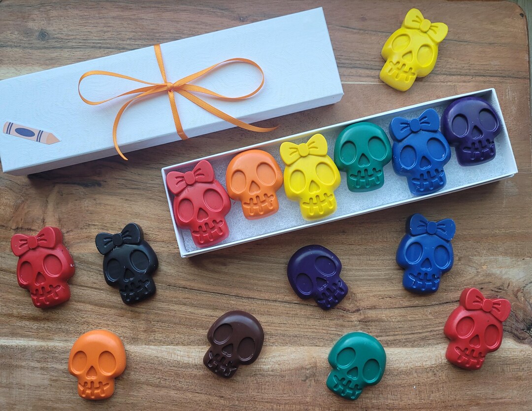 Skull Halloween Crayons, Boo Bag Gift - Etsy