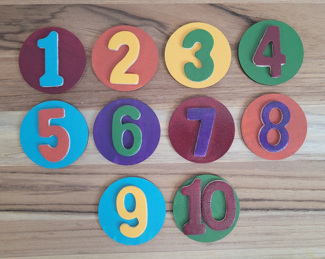 Wooden Number Coins 1-10: Montessori Math Manipulatives - Etsy