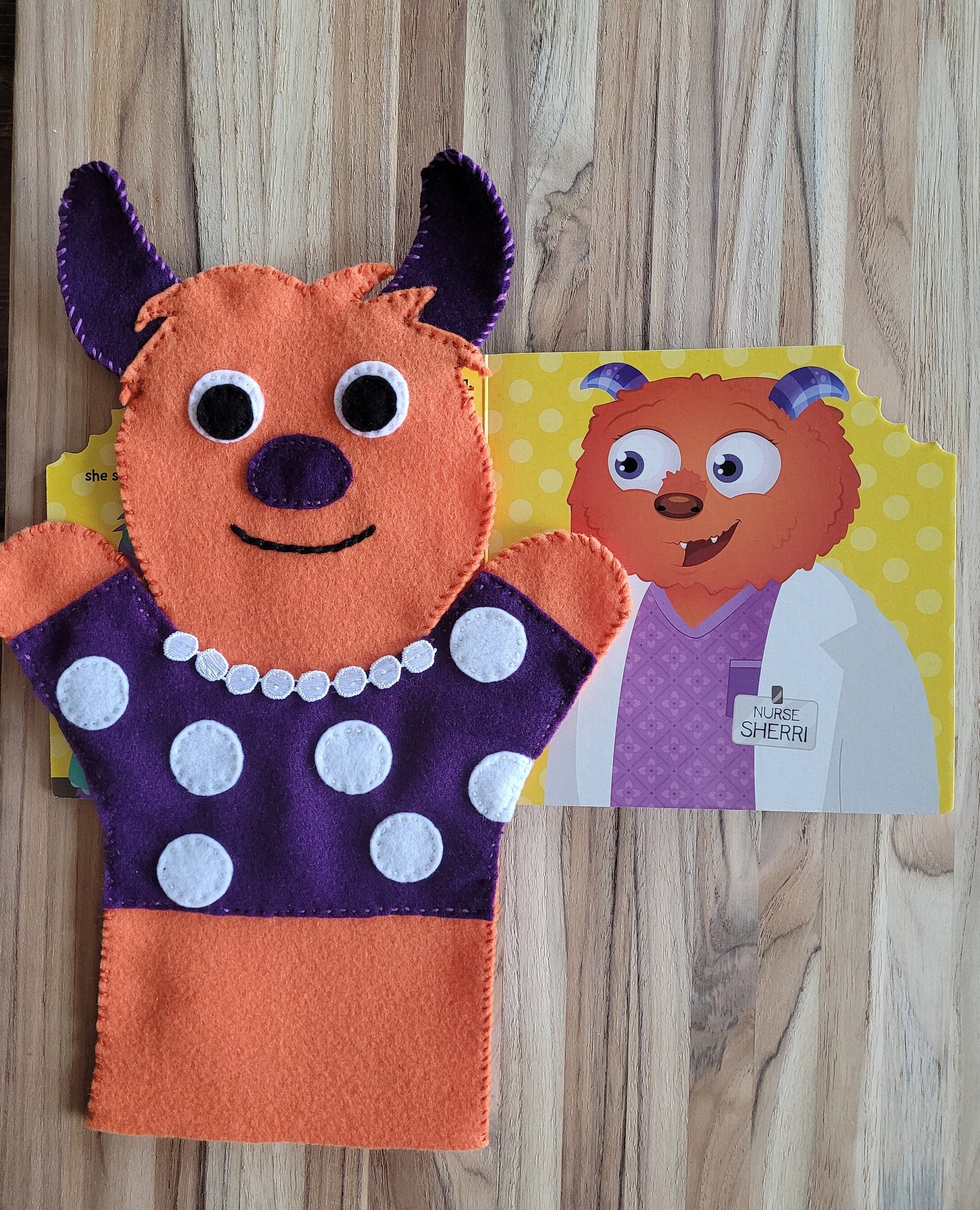 Monster Puppet Set, Hand Puppet for Kids, Puppet and Book Set, Doctor ...