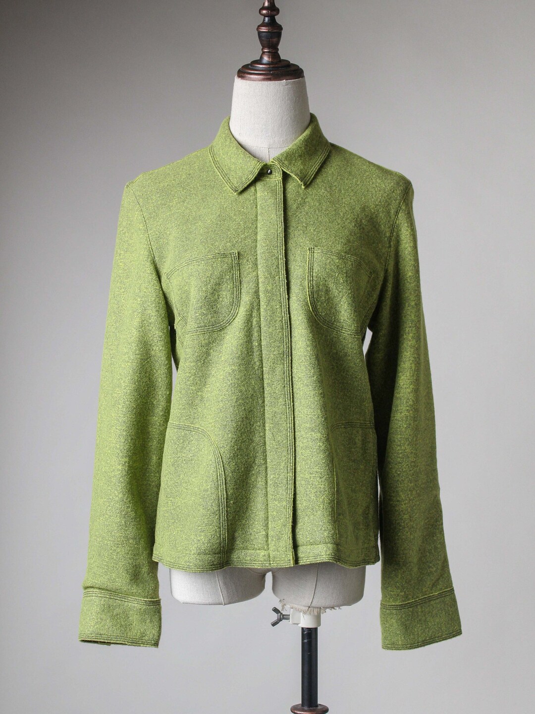 Green Wool Felt Jacket / M - Etsy