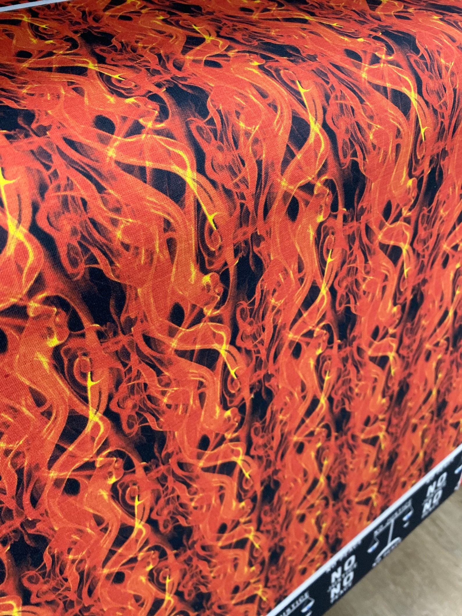 Realistic Flames & Smoke fabric print in Fire. Textile Print / | Etsy