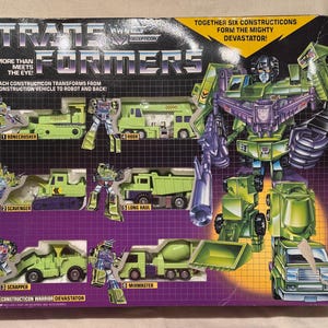 Transformers G1 Devastator Constructicon Warrior Decepticon Complete ...